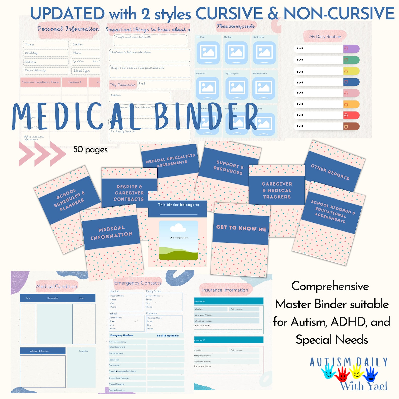 Ultimate Medical Binder for Autism, ADHD, Special Needs, Care Master ...