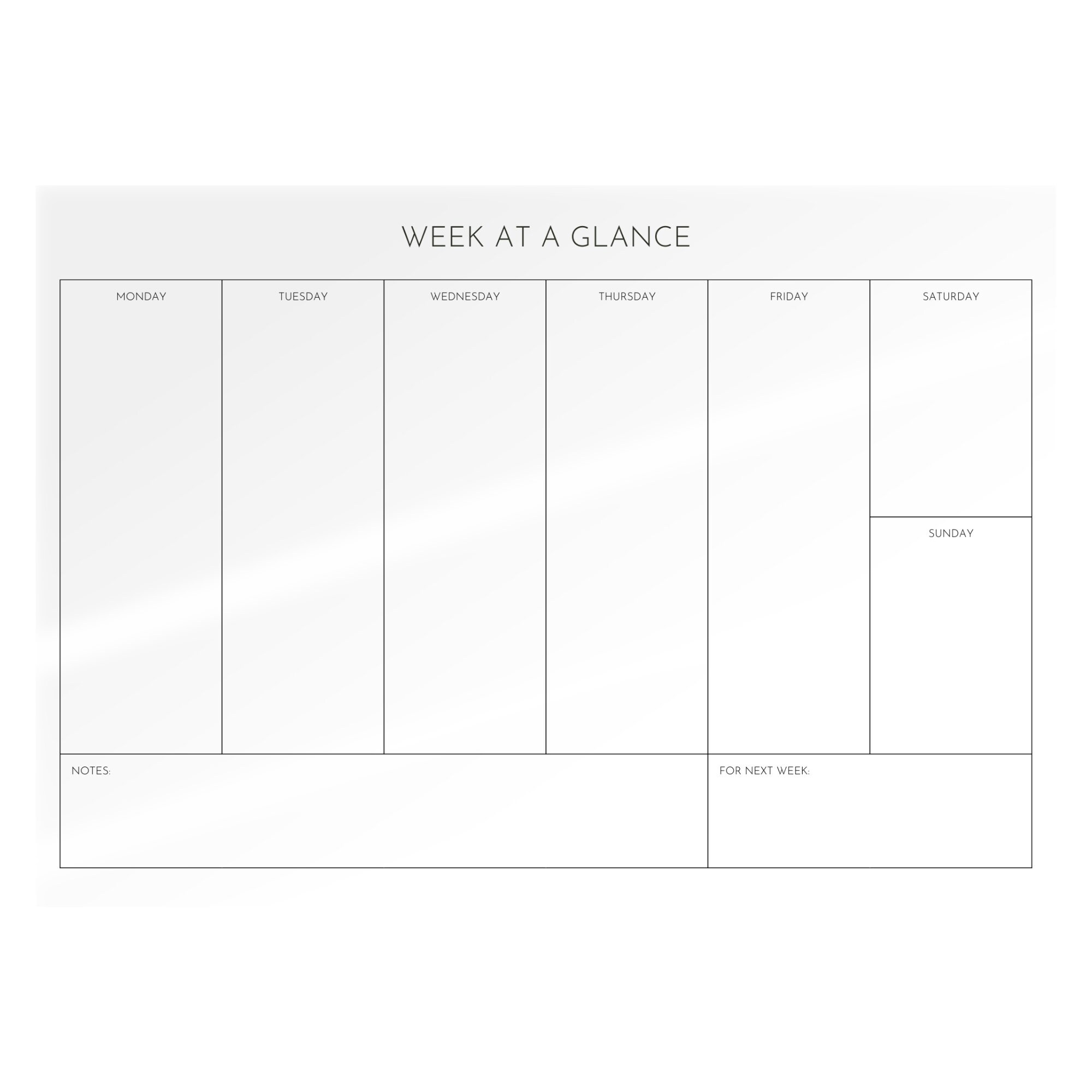 Weekly Planner Printable, Minimalist Schedule, Week at a Glance, PDF ...
