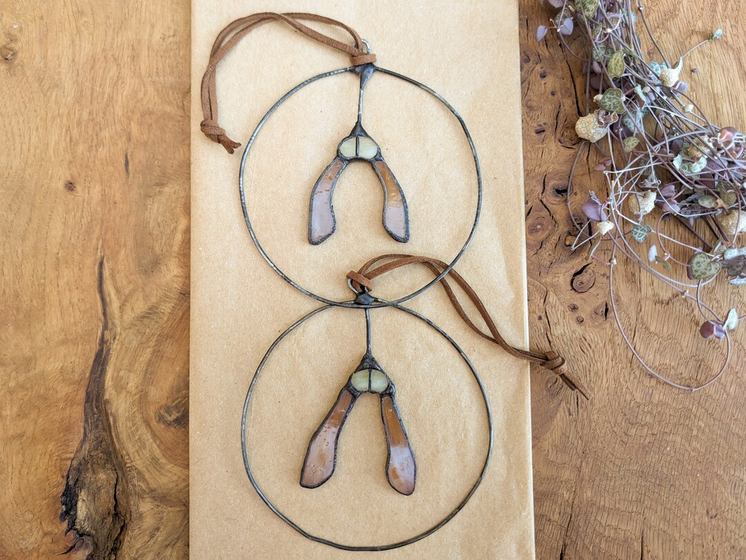Mini Stained Glass Sycamore acer, Maple Seed Wreath, Autumnal ...