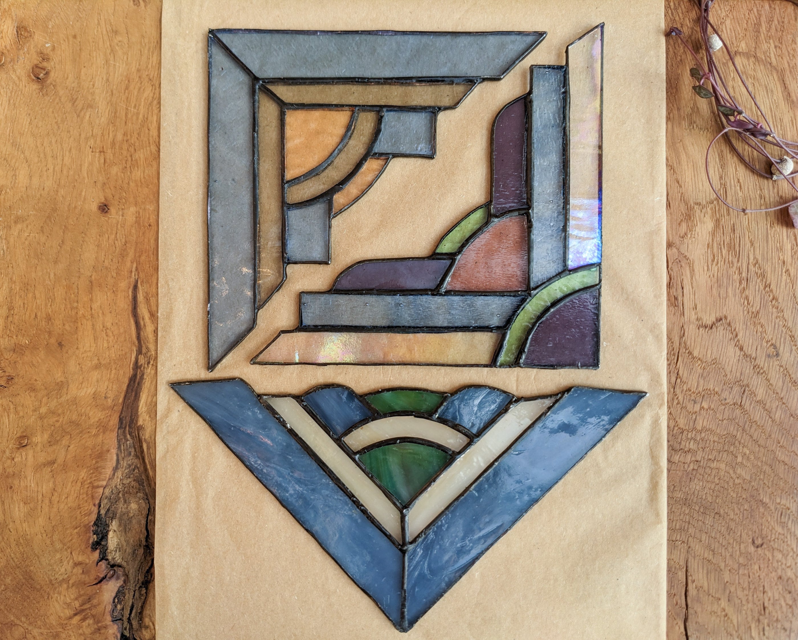 Stained Glass Patterns for 3 X Art Deco Window Corner Accents ...