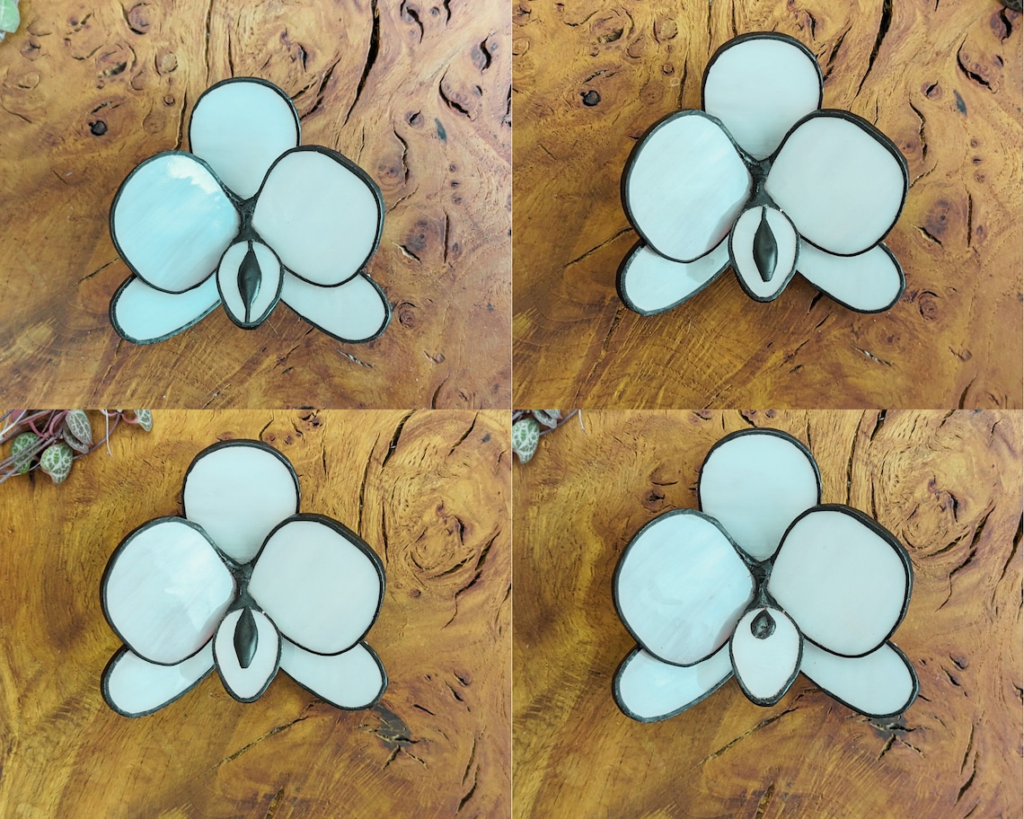 Digital Pattern for 3D Stained Glass Orchid Flower With Full ...