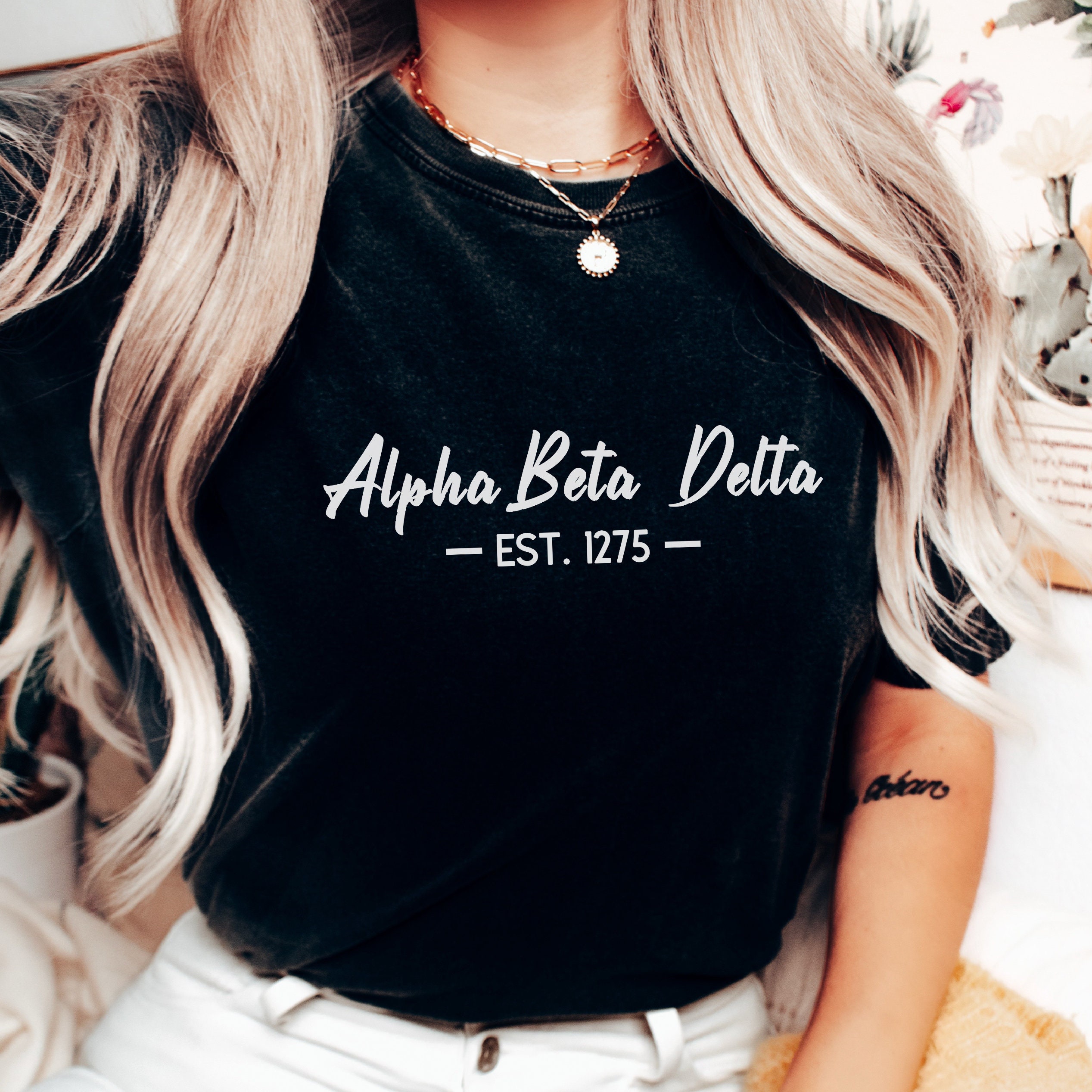 Custom Comfort Colors Sorority Shirt: Retro Greek Letters - Etsy