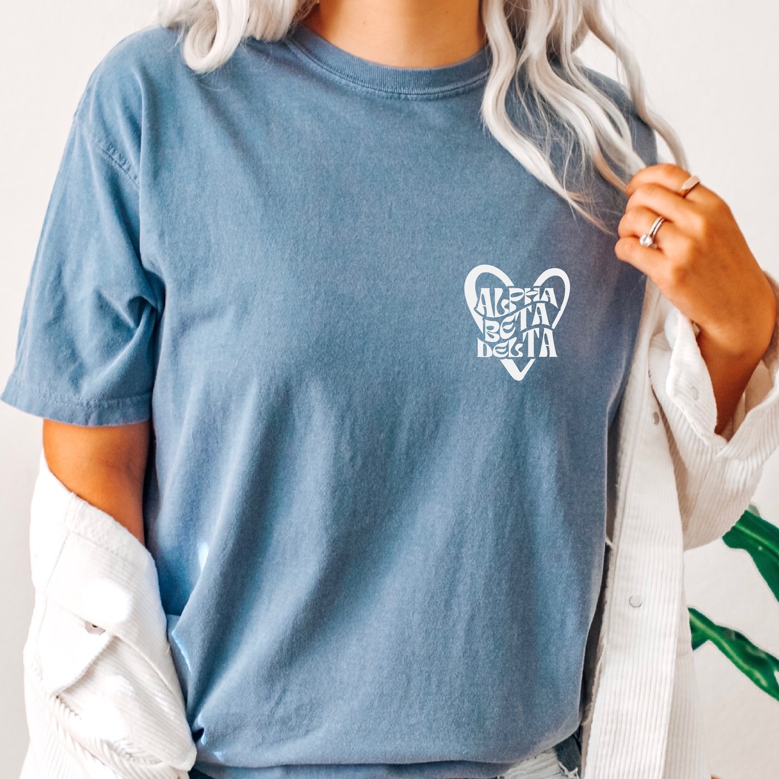 Custom Sorority Shirt: Minimalist Heart, Comfort Colors Retro Tee - Etsy