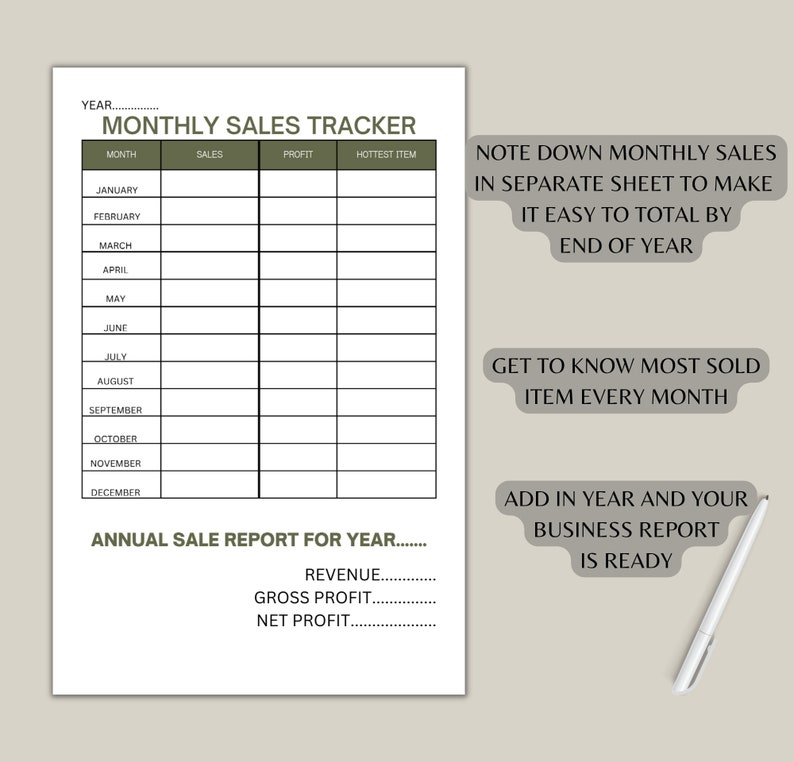 Sales Log Printable | Daily Sales Tracker | Sale Template | Website ...