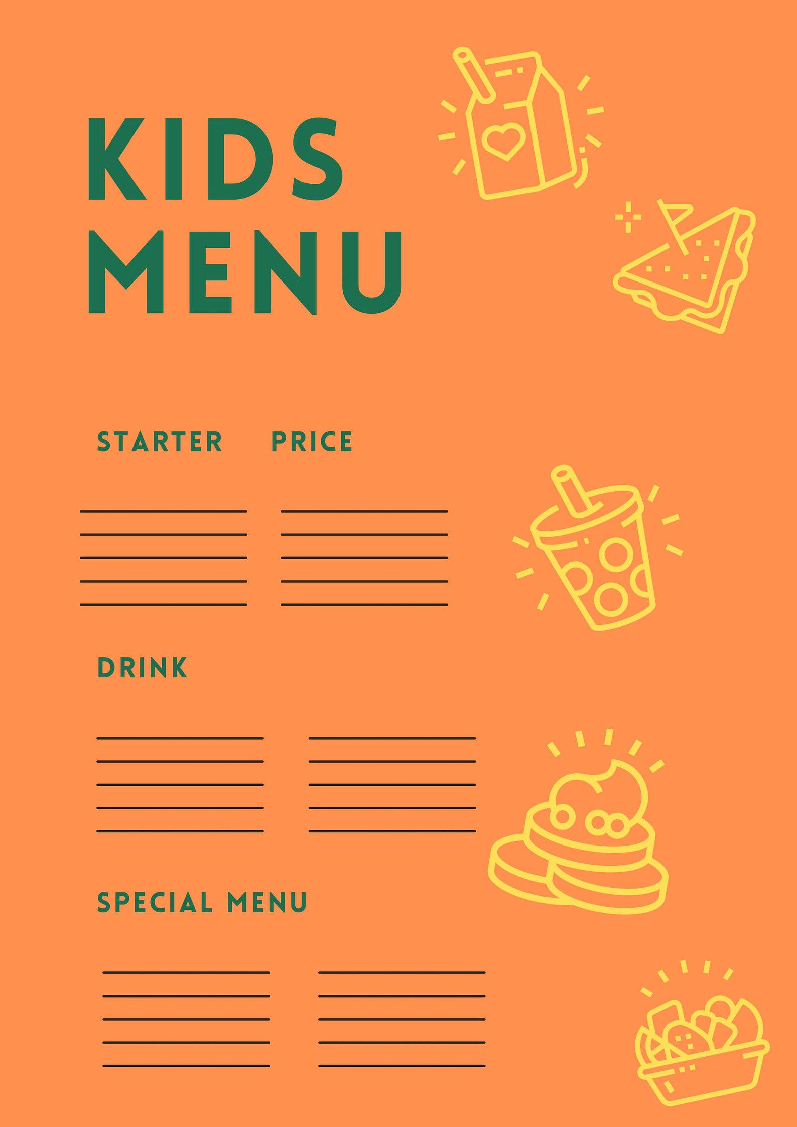 KIDS Pretend Play Menu | Games BUNDLE | Kids Restaurant Menu | Digital ...
