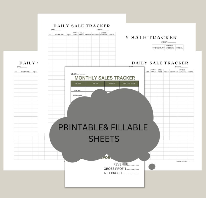 Sales Log Printable | Daily Sales Tracker | Sale Template | Website ...