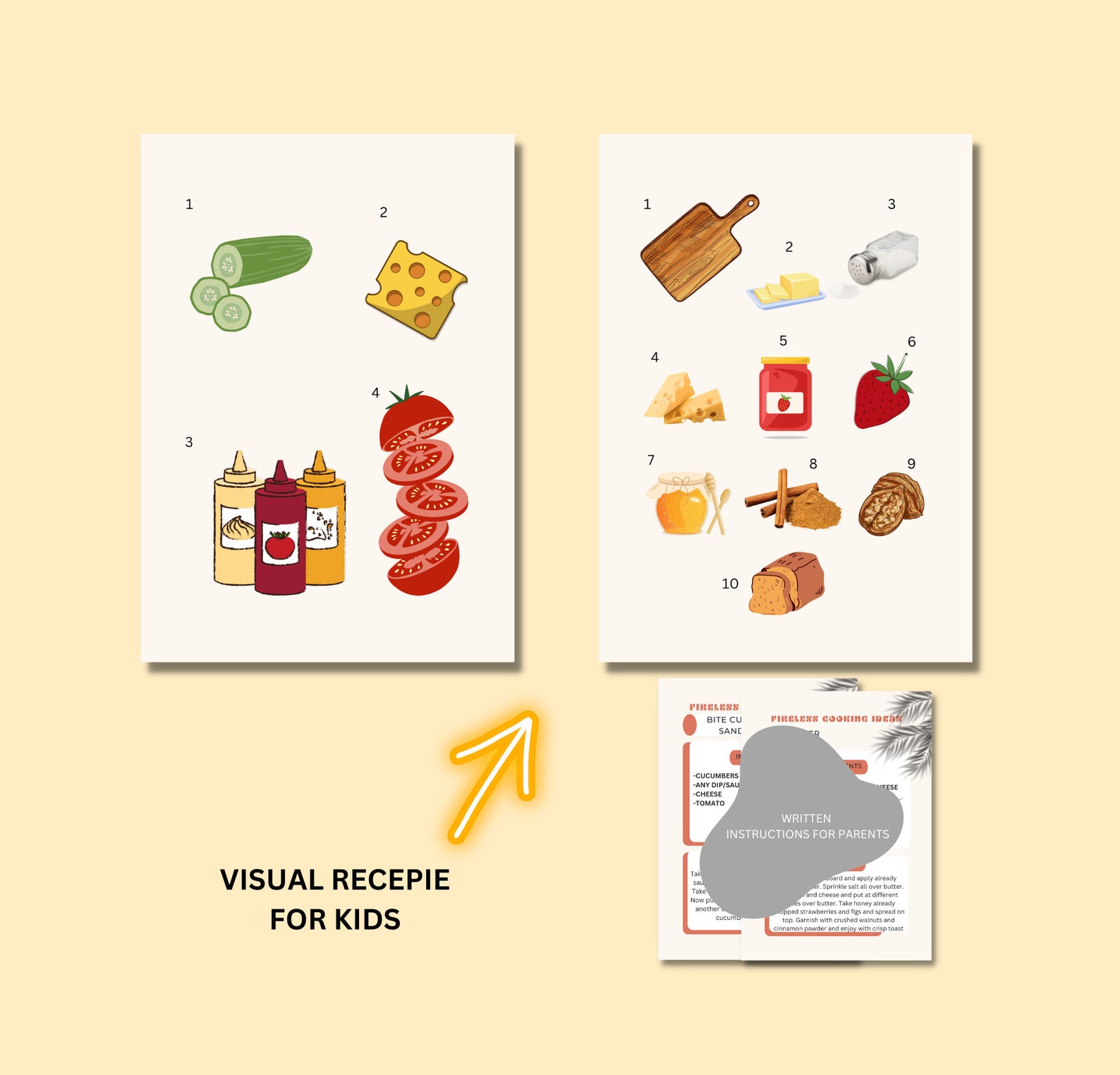 Kids Pretend Play Restaurant Menu| Kids Visual Recipe| Flameless Recipe ...