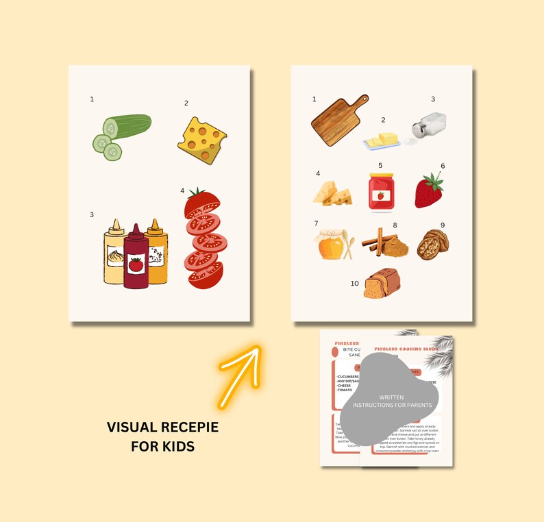 Kids Pretend Play Restaurant Menu| Kids Visual Recipe| Flameless Recipe ...