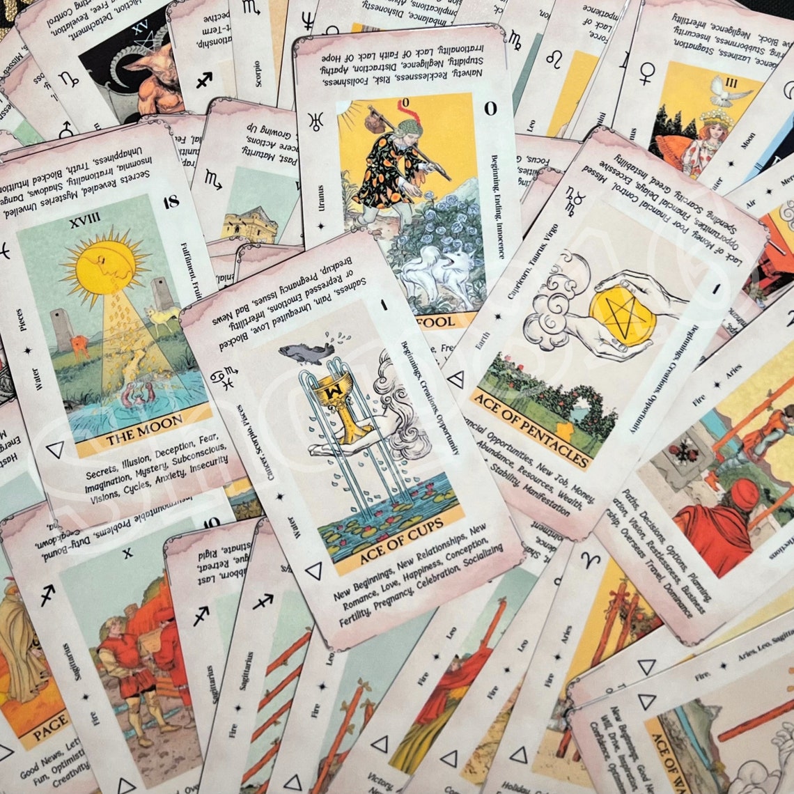 READY-TO-PRINT Tarot Deck Cards for Beginners, Tarot Spreads, Tarot ...