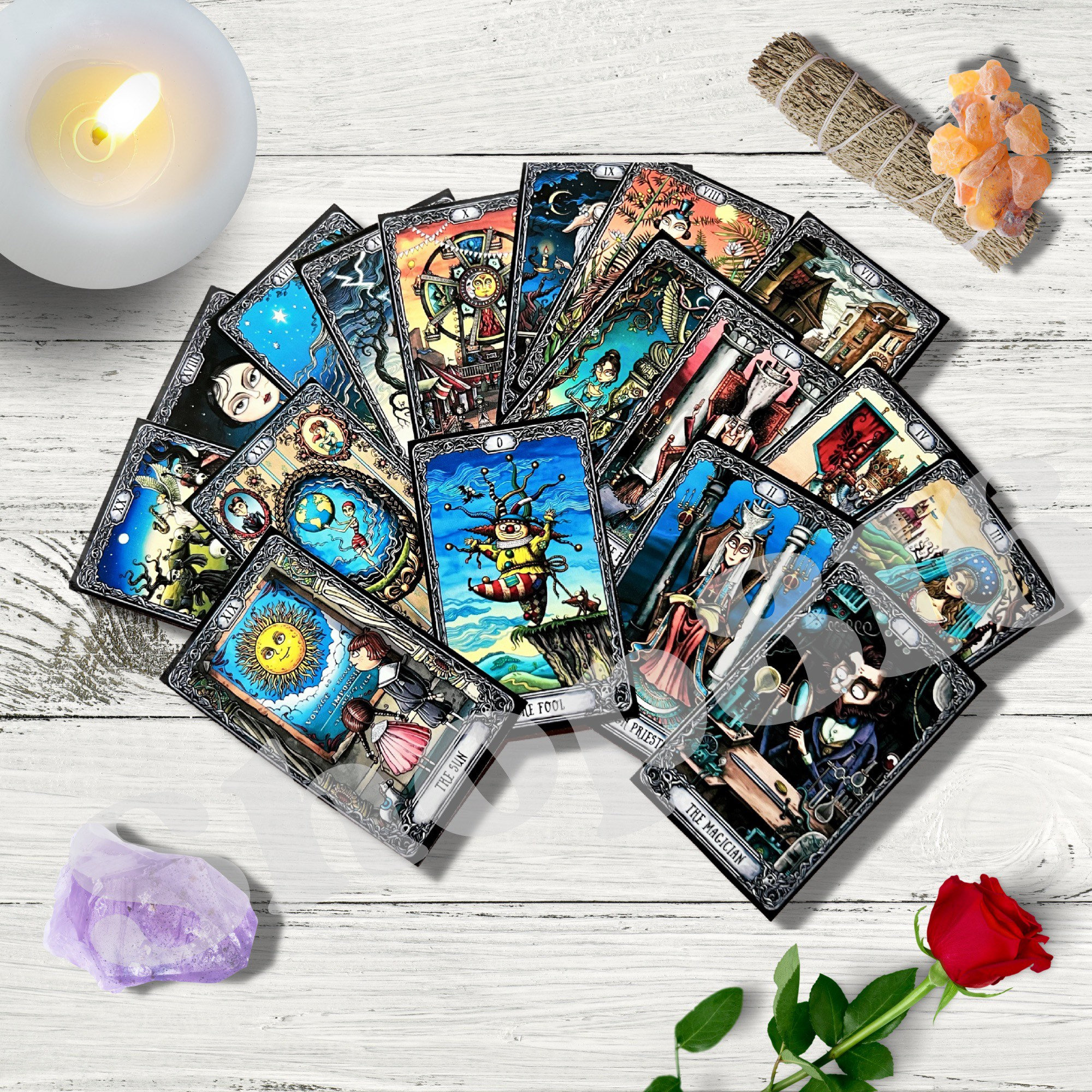 Printable Digital Tarot Stickers Dark Mansions Major Arcana, Ready-to ...