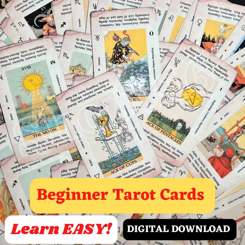Printable Tarot Deck Cards for Beginners, Tarot Spreads, Beginner Tarot ...