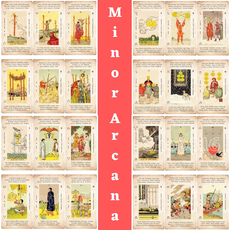 Cartas de Tarot para principiantes, tamaño estándar (descarga digital ...