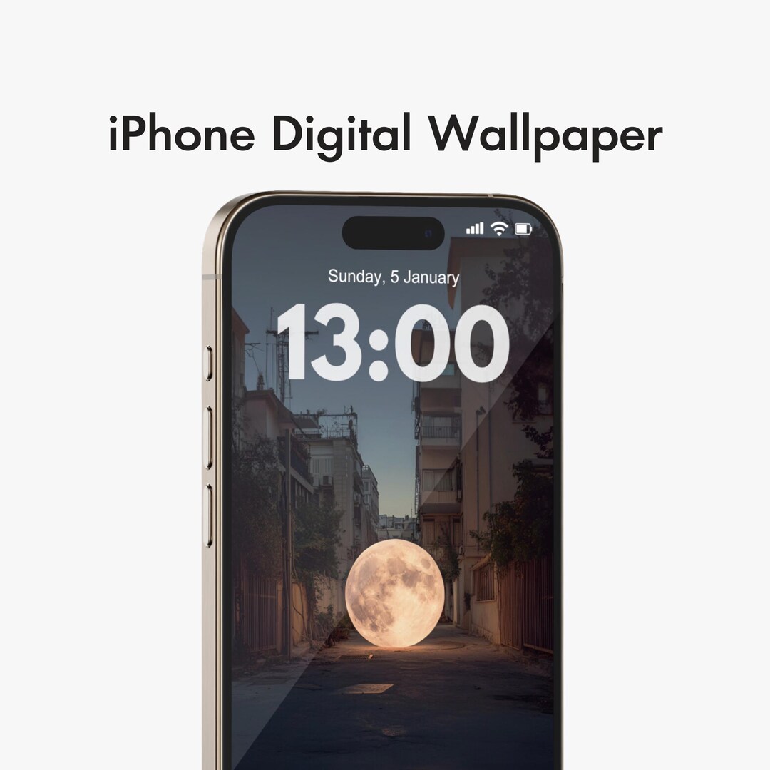 Surreal Moon iPhone Wallpaper, Nighttime Aesthetic Digital Download ...