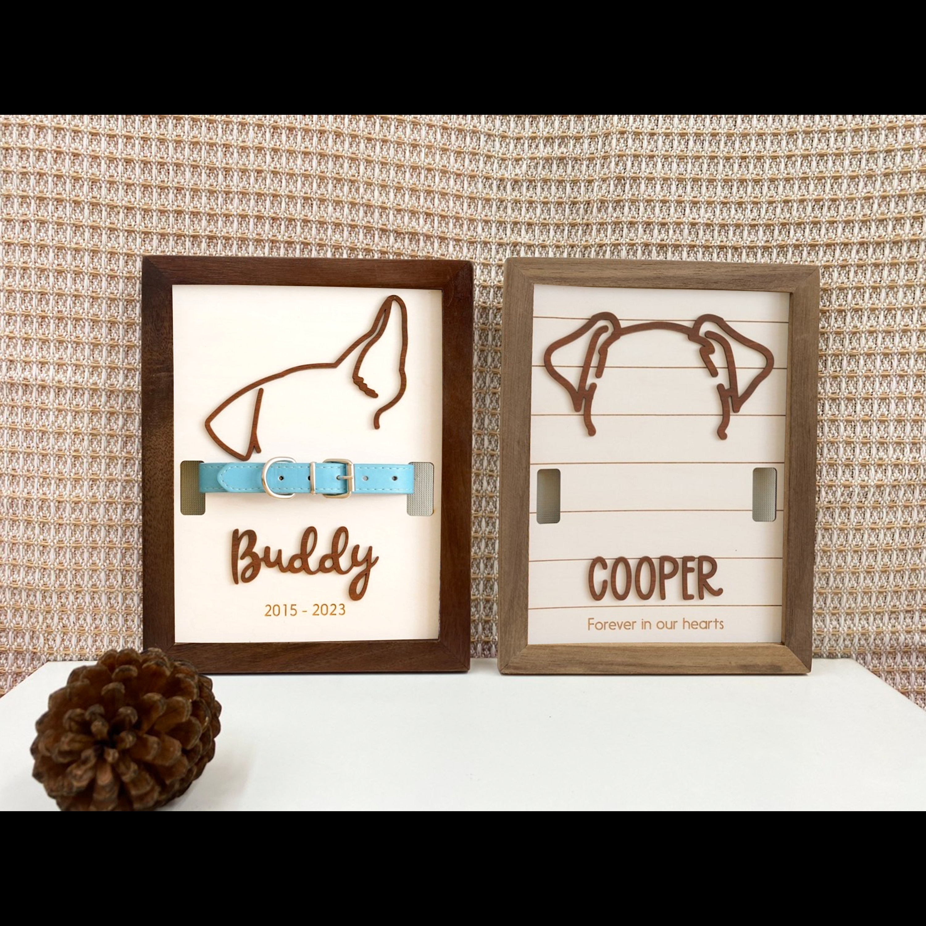 Custom Dog Ear Memorial Sign, Dog Ear Framed Art, Framed Dog Ear Line ...