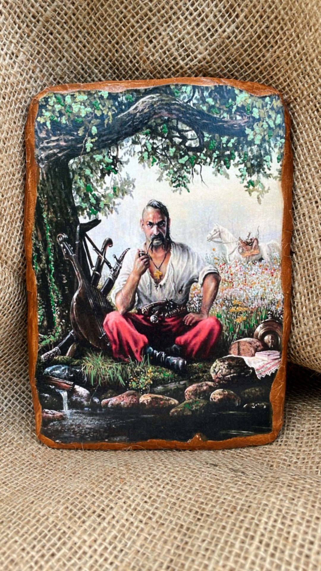 UKRAINIAN COSSACK Knight of Honor and Freedom Fresco Wall Decorative ...