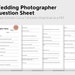 Wedding Photographer Questions, Complete Digital Template Printable ...