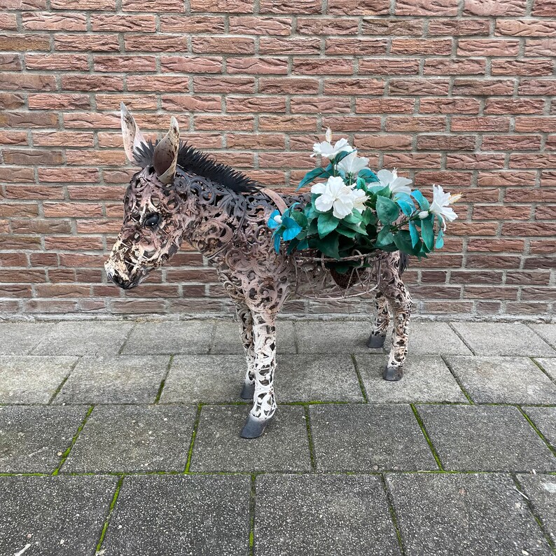 Big Iron Donkey Garden Decoration - Etsy