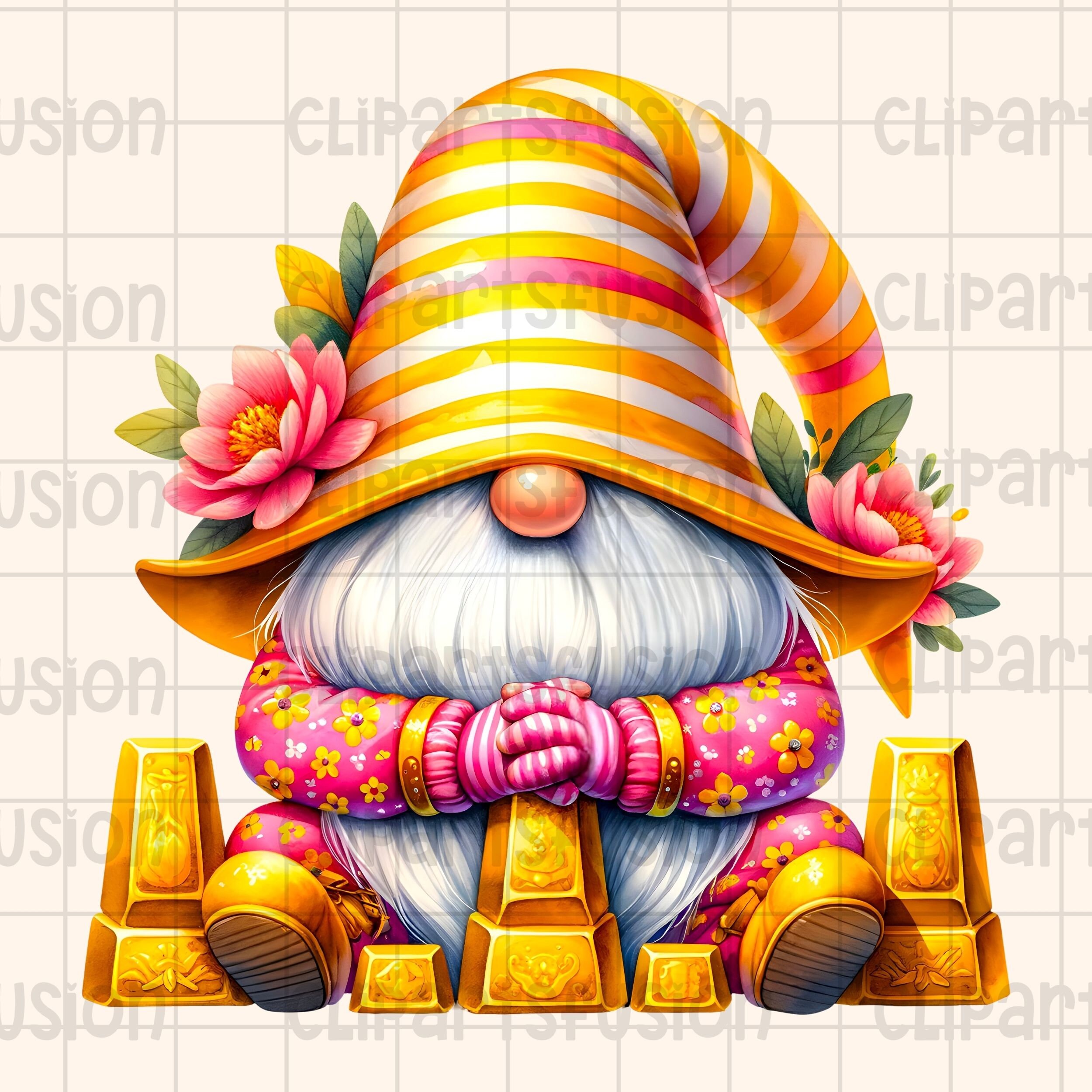 Gnome Watercolor Clipart, Rich Gnomes Collection in Summer,gnome ...