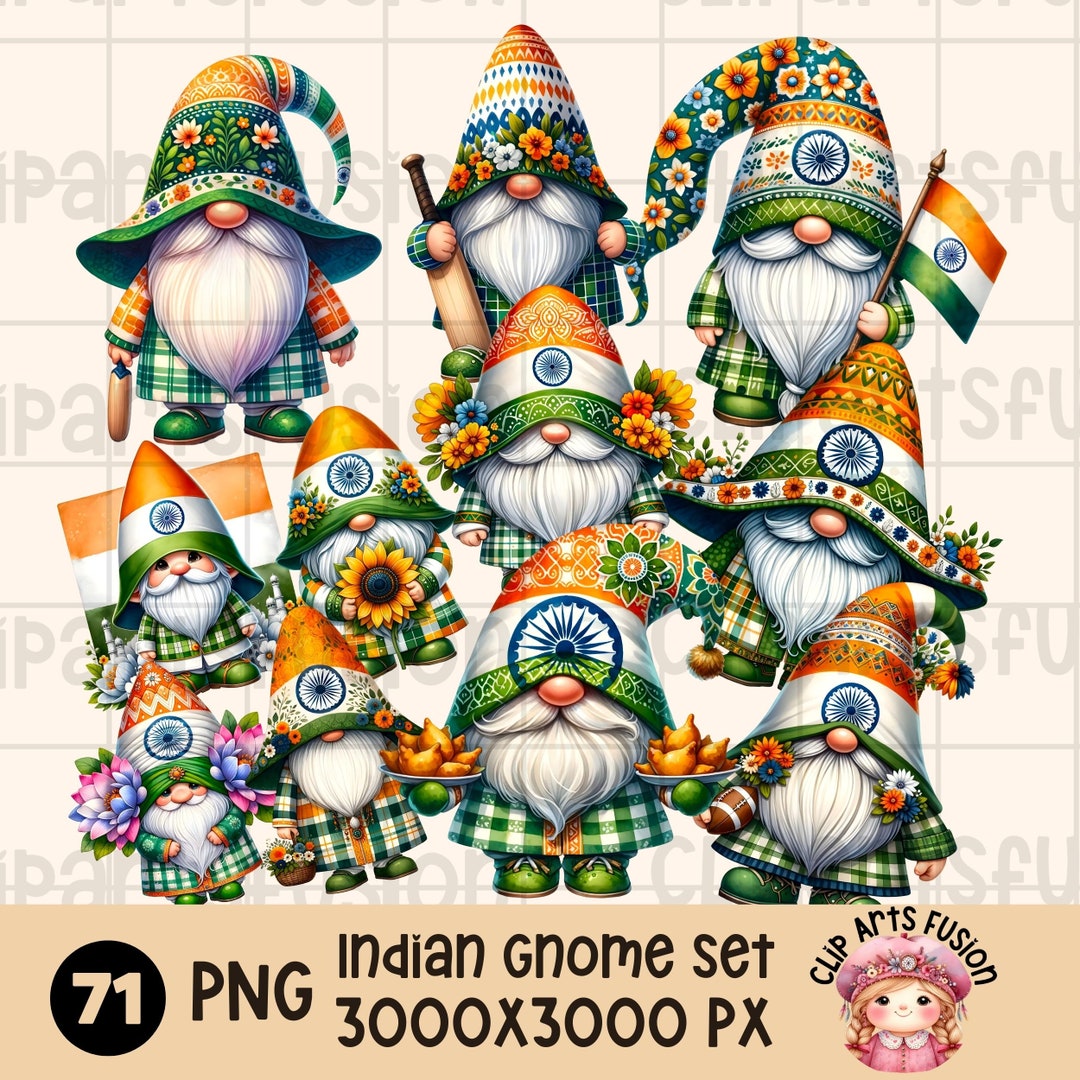 Indian Watercolor Gnome Clip Art Bundle | Travel to India | Culture ...