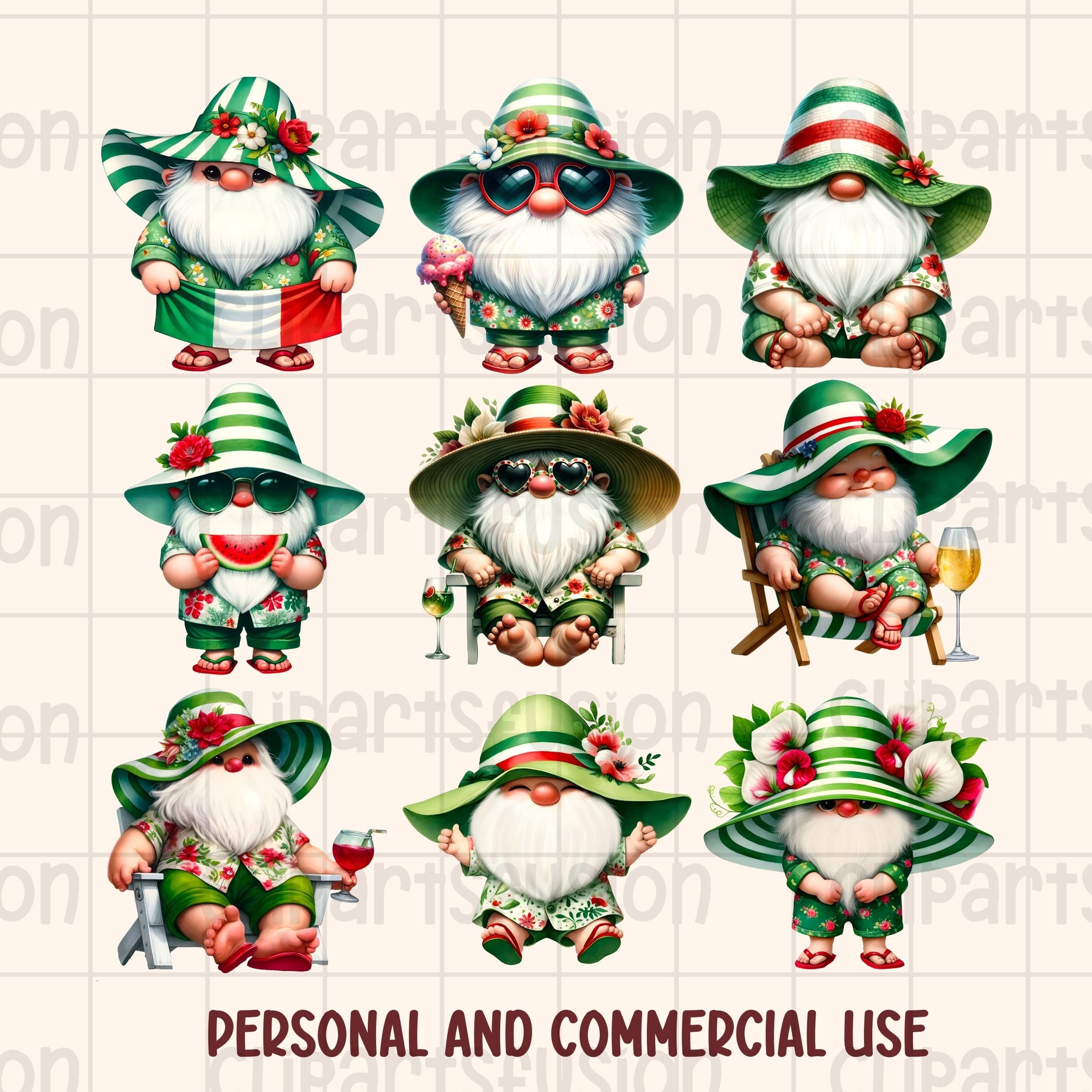 Italian Gnome Watercolor Clipart | Summer Travel Gnome Graphic ...