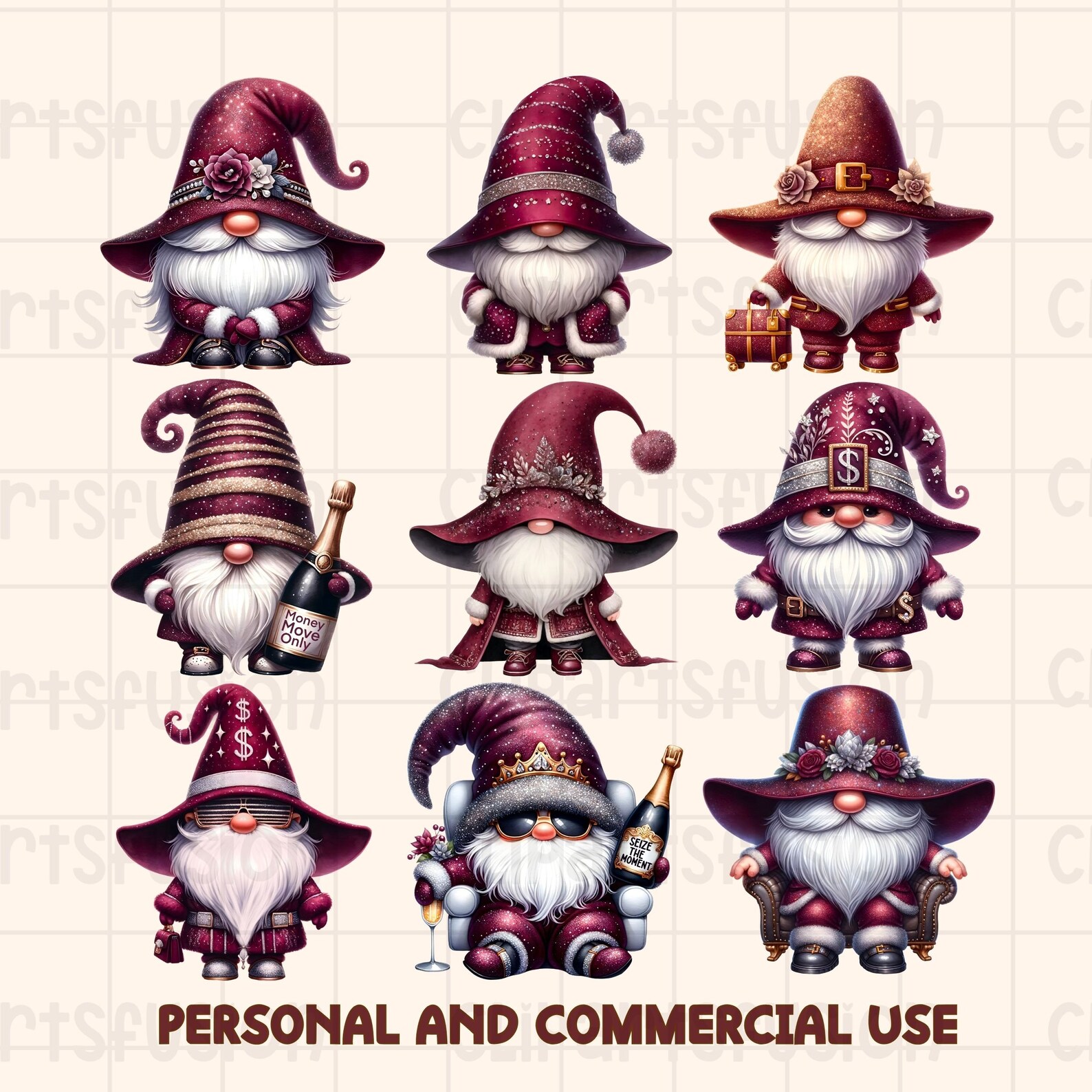 Jetset Gnomes Watercolor Clipart Collection | Wanderlust Gnome Graphic ...
