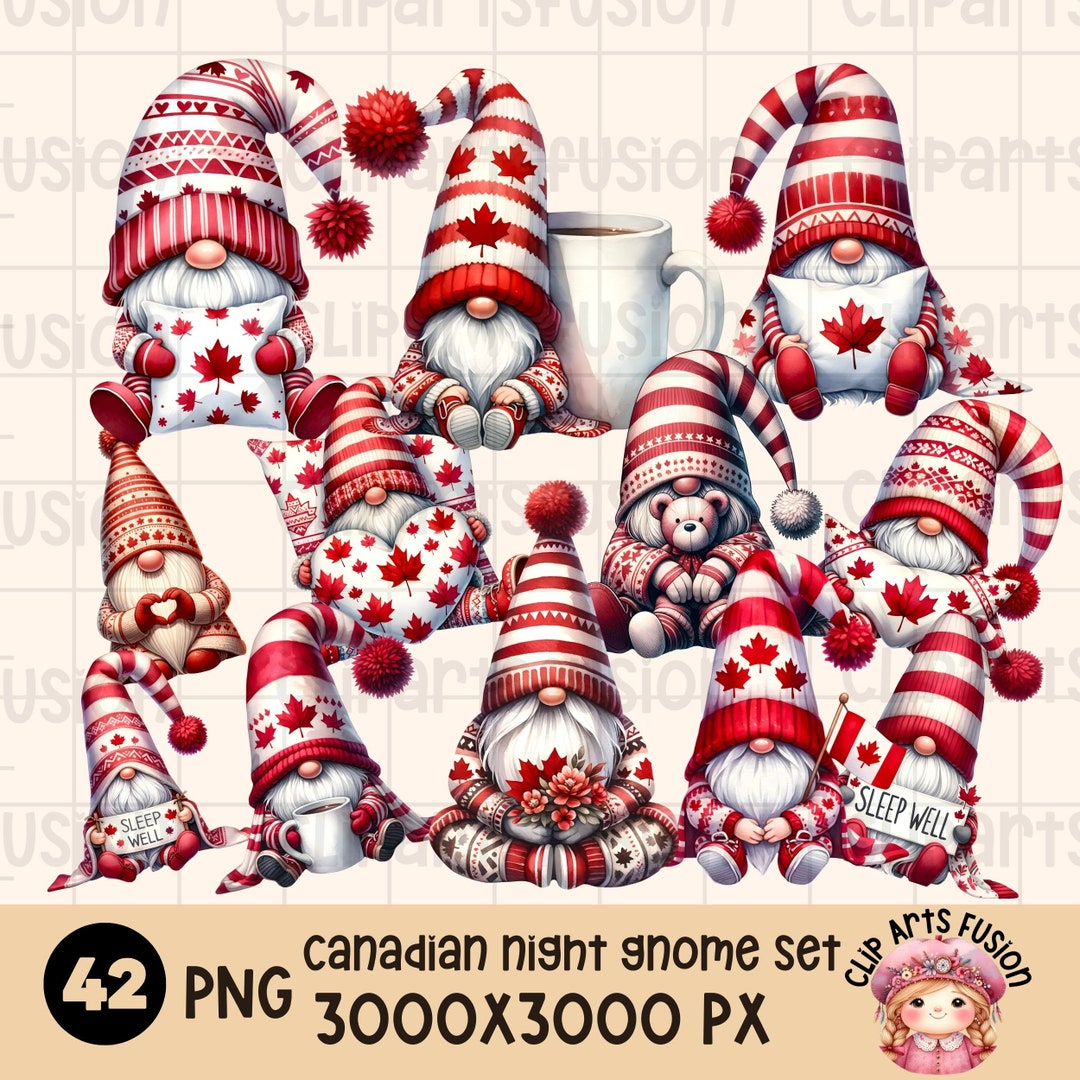 Canadian Gnome Clipart Bundle | 42 PNG Canadian Nomes Graphics ...