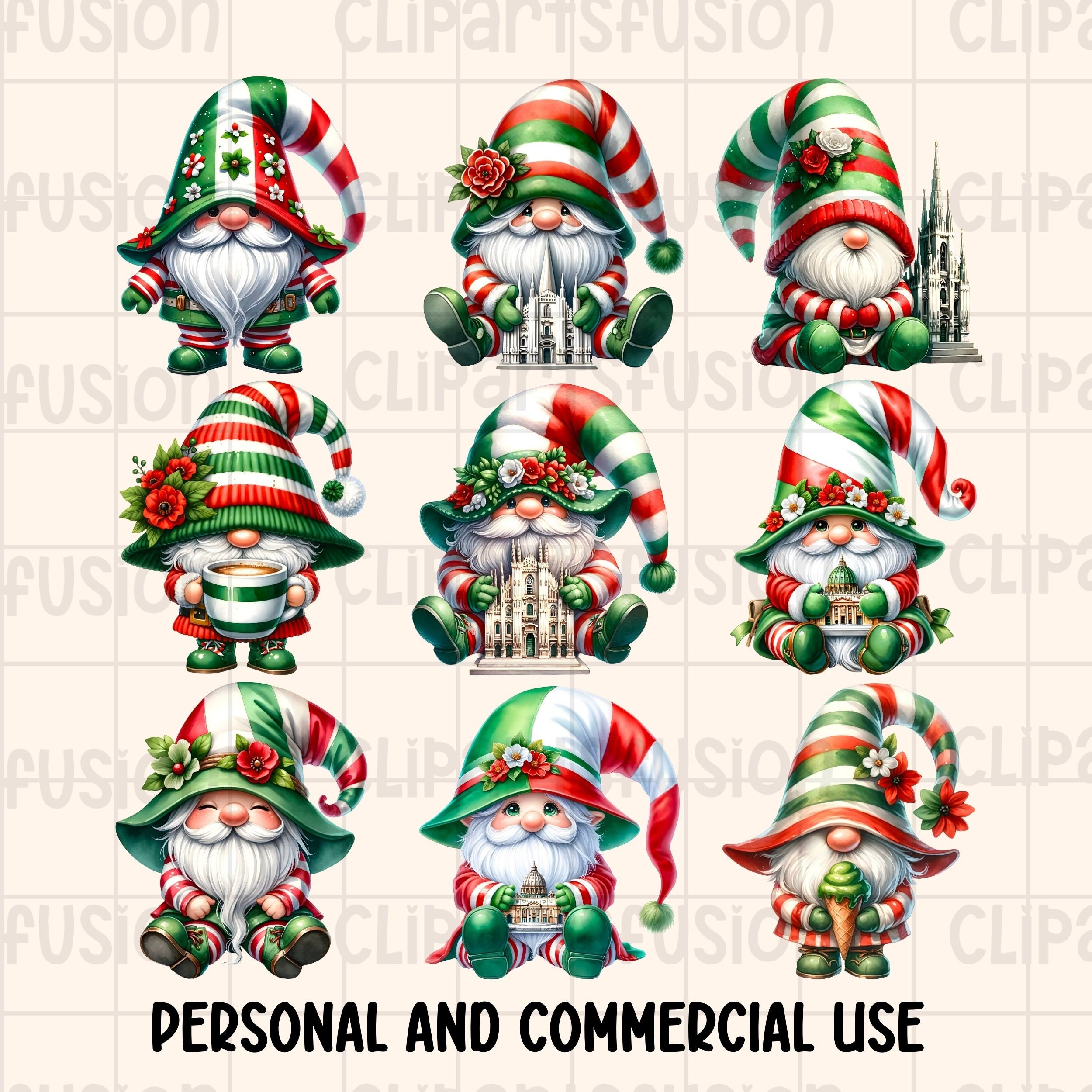Italian Gnome Clipart Set | Travel Gnome to Italy | 58 PNG Culture ...
