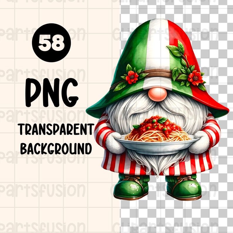 Italian Gnome Clipart Set | Travel Gnome to Italy | 58 PNG Culture ...