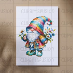 Cute Summer Gnome Clipart Collection | Summer Cartoon Illustration ...