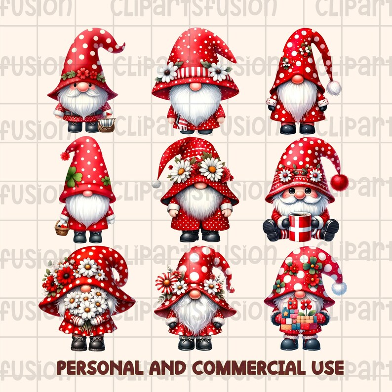 Danish Gnomes Clipart Set | Watercolor Cute Danish Nomes Collection ...