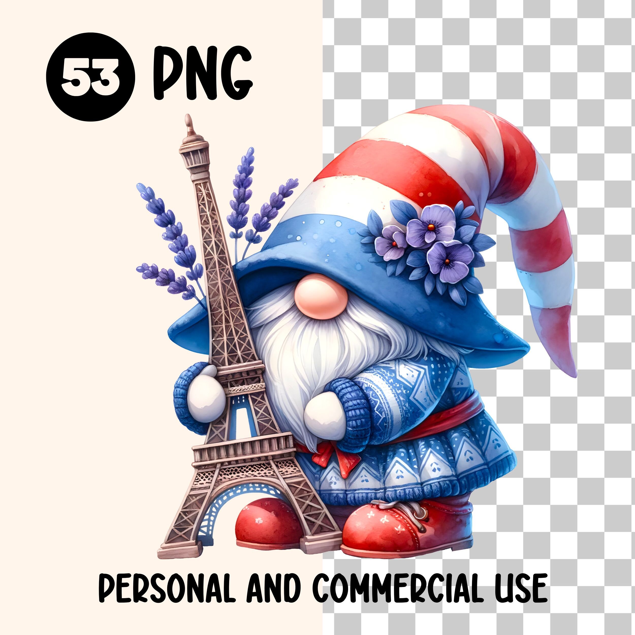 French Gnome Clipart Bundle | Travel to France Graphics Collection ...