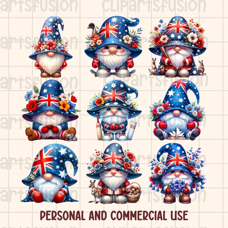 Australian Gnome Watercolor Clipart Set | Aussie Gnome Bundle | Travel ...