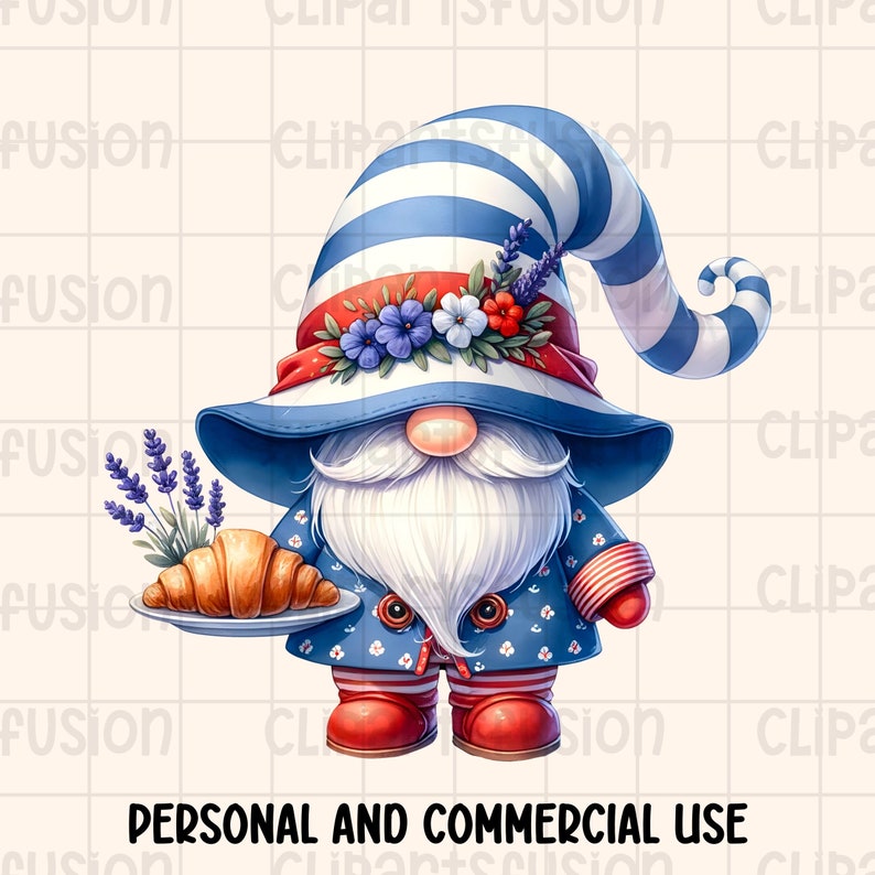 French Gnome Clipart Bundle | Travel to France Graphics Collection ...