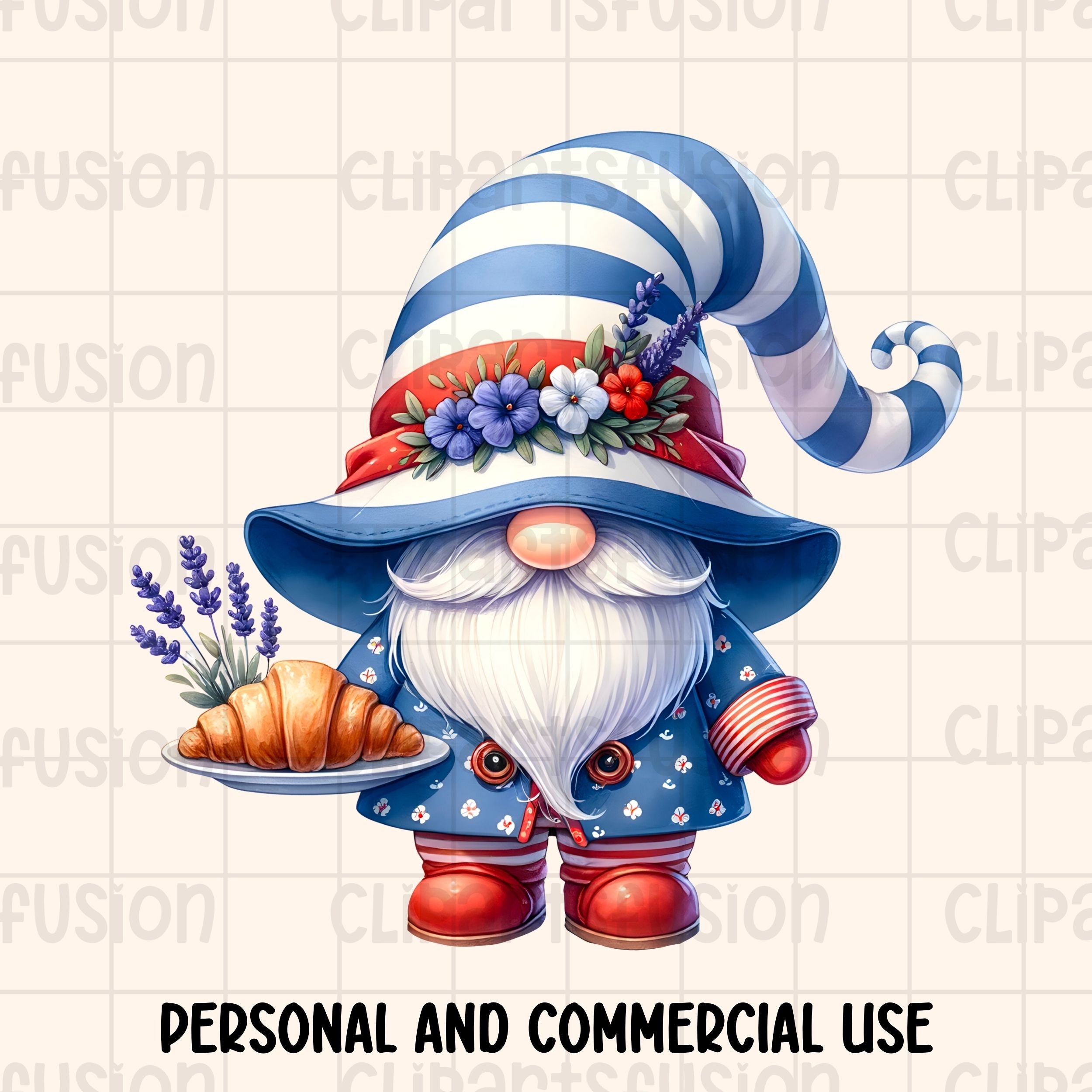 French Gnome Clipart Bundle | Travel to France Graphics Collection ...