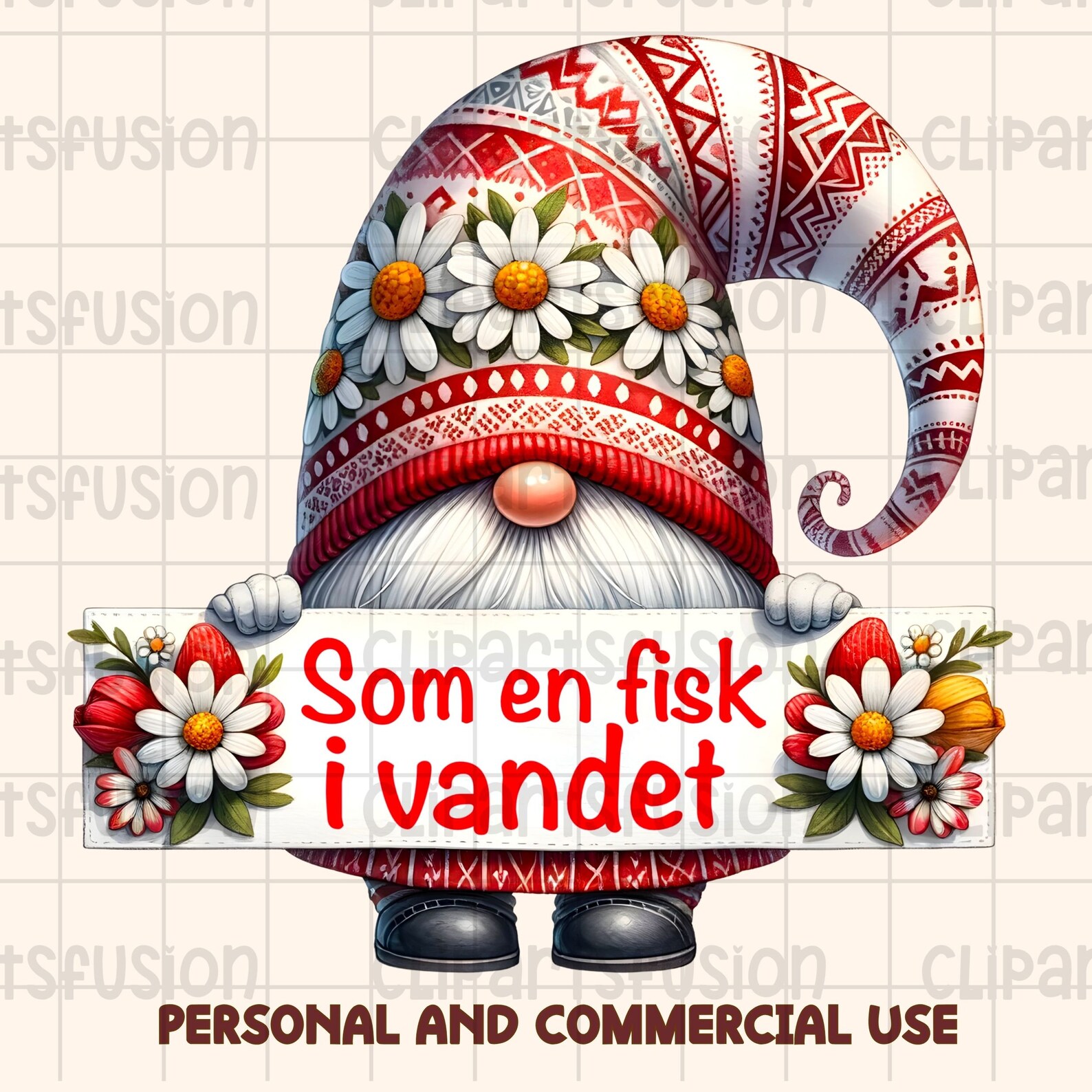 Danish Gnome Watercolor Clipart Collection |cute Gnome Graphics ...