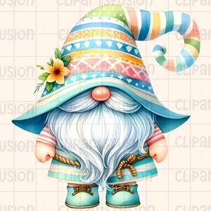 Cute Summer Gnome Clipart Collection | Summer Cartoon Illustration ...