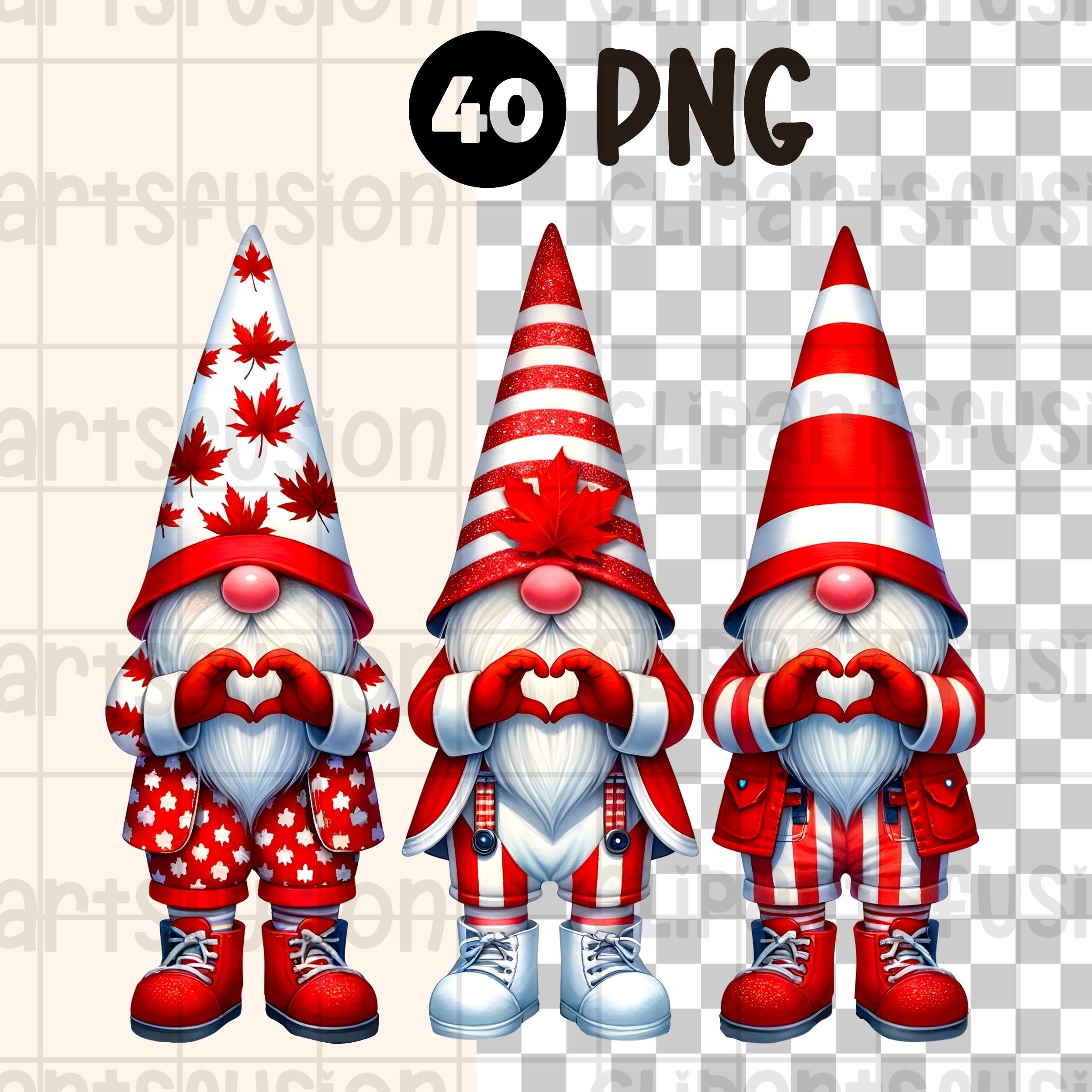 Canadian Gnome Watercolor Clipart Collection Set 6 | Independence Day ...