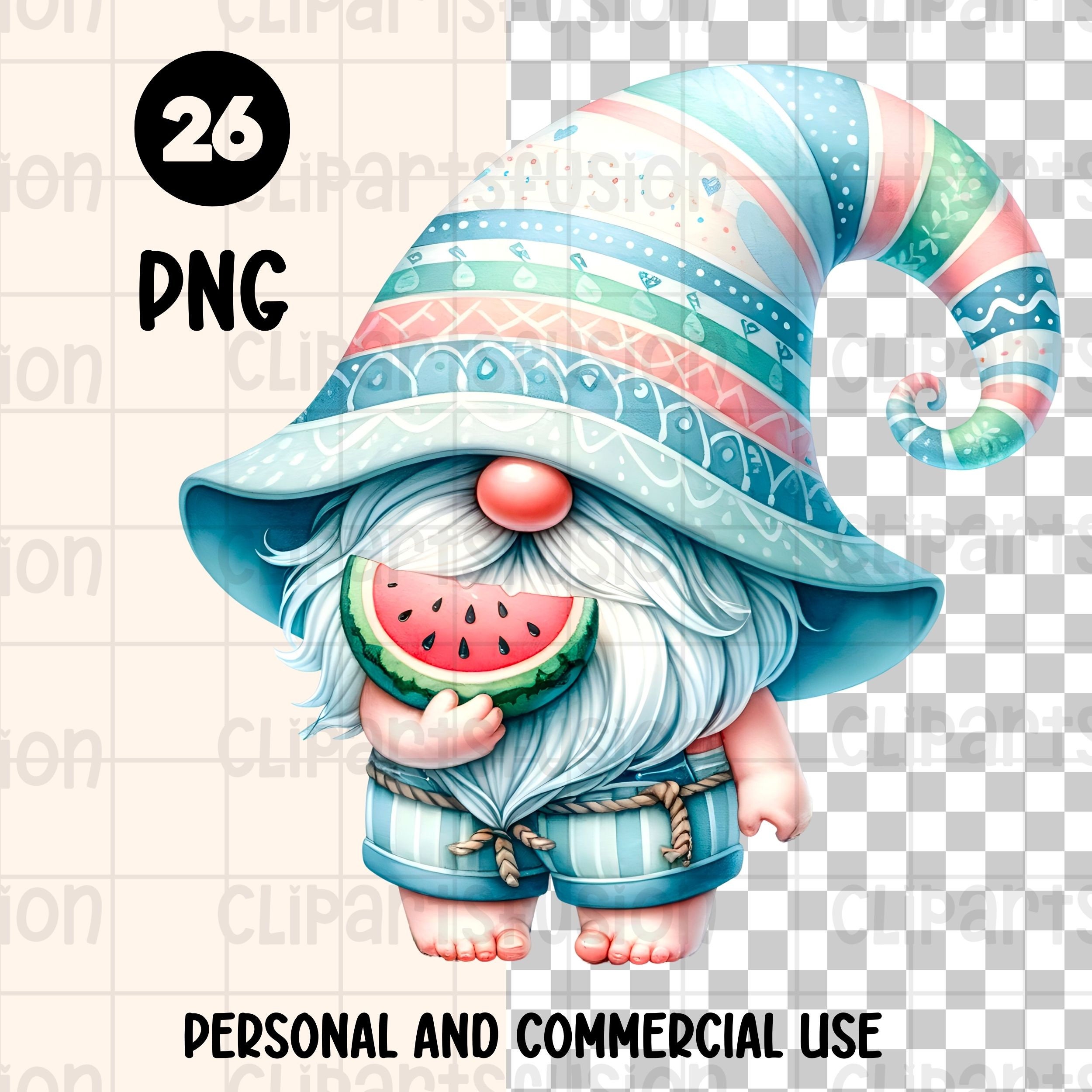 Cute Summer Gnome Clipart Collection | Summer Cartoon Illustration ...