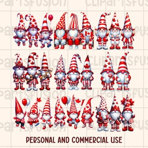 Canadian Gnome Watercolor Clipart Collection Set 6 | Independence Day ...