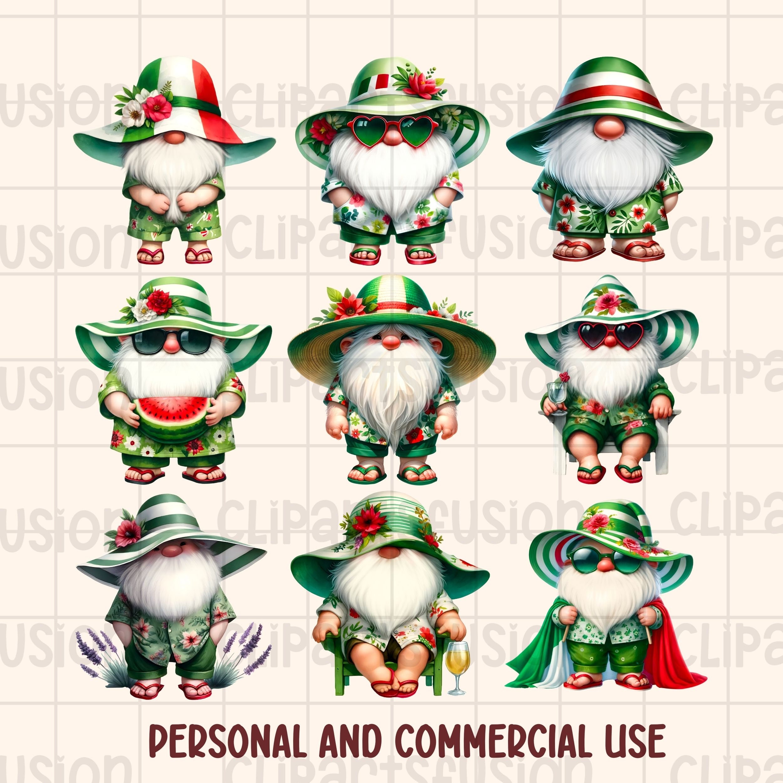 Italian Gnome Watercolor Clipart | Summer Travel Gnome Graphic ...