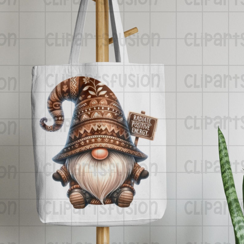 Abundance Gnome Clipart Bundle Positive Manifesting Gnome Graphics ...