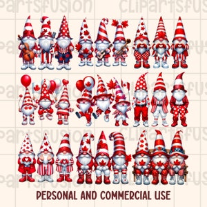 Canadian Gnome Watercolor Clipart Collection Set 6 | Independence Day ...