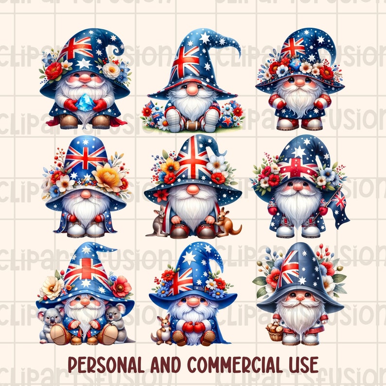 Australian Gnome Watercolor Clipart Set | Aussie Gnome Bundle | Travel ...