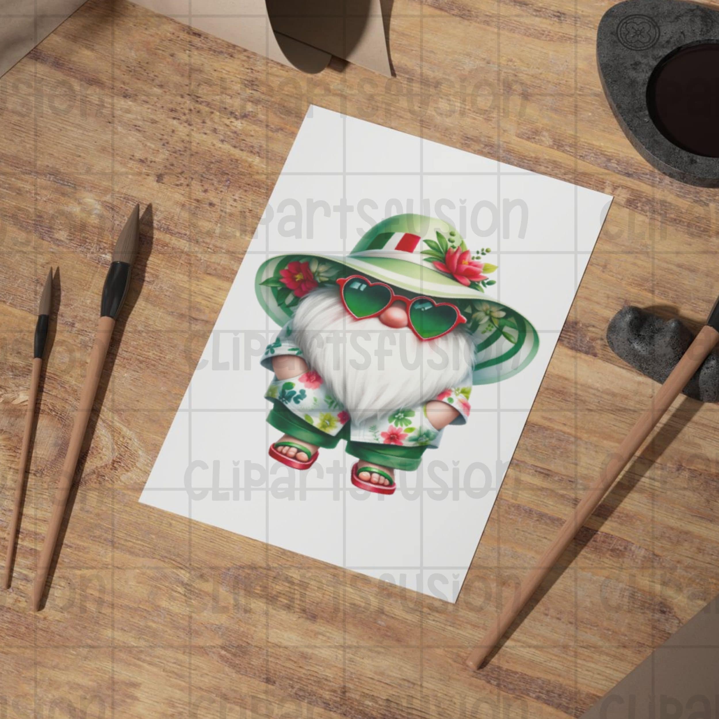 Italian Gnome Watercolor Clipart | Summer Travel Gnome Graphic ...