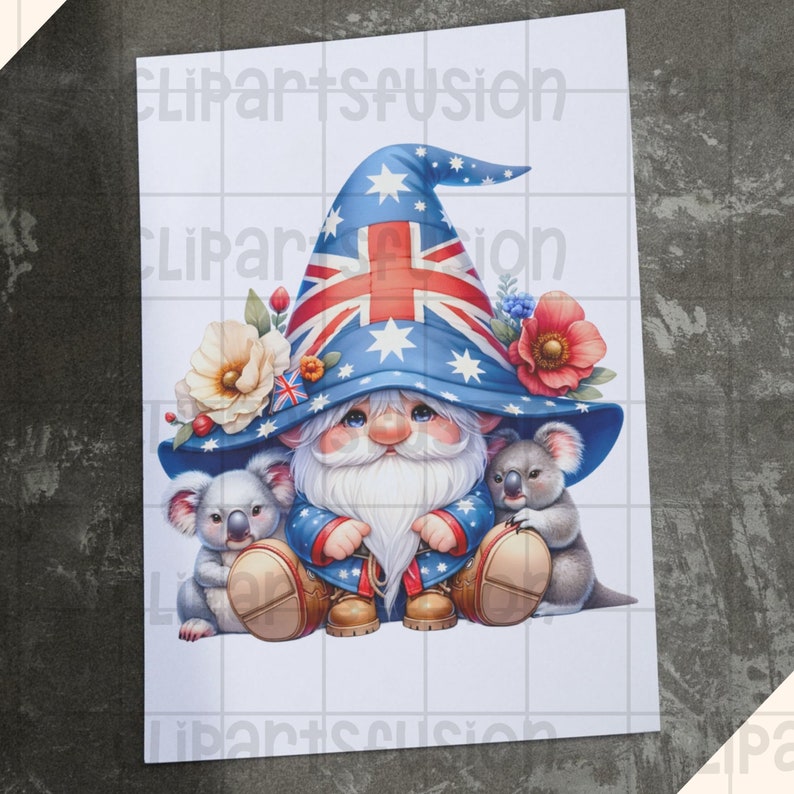 Australian Gnome Watercolor Clipart Set Aussie Gnome Bundle Travel to ...