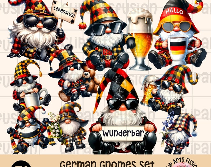 Danish Gnomes Clipart Set | Watercolor Cute Danish Nomes Collection ...