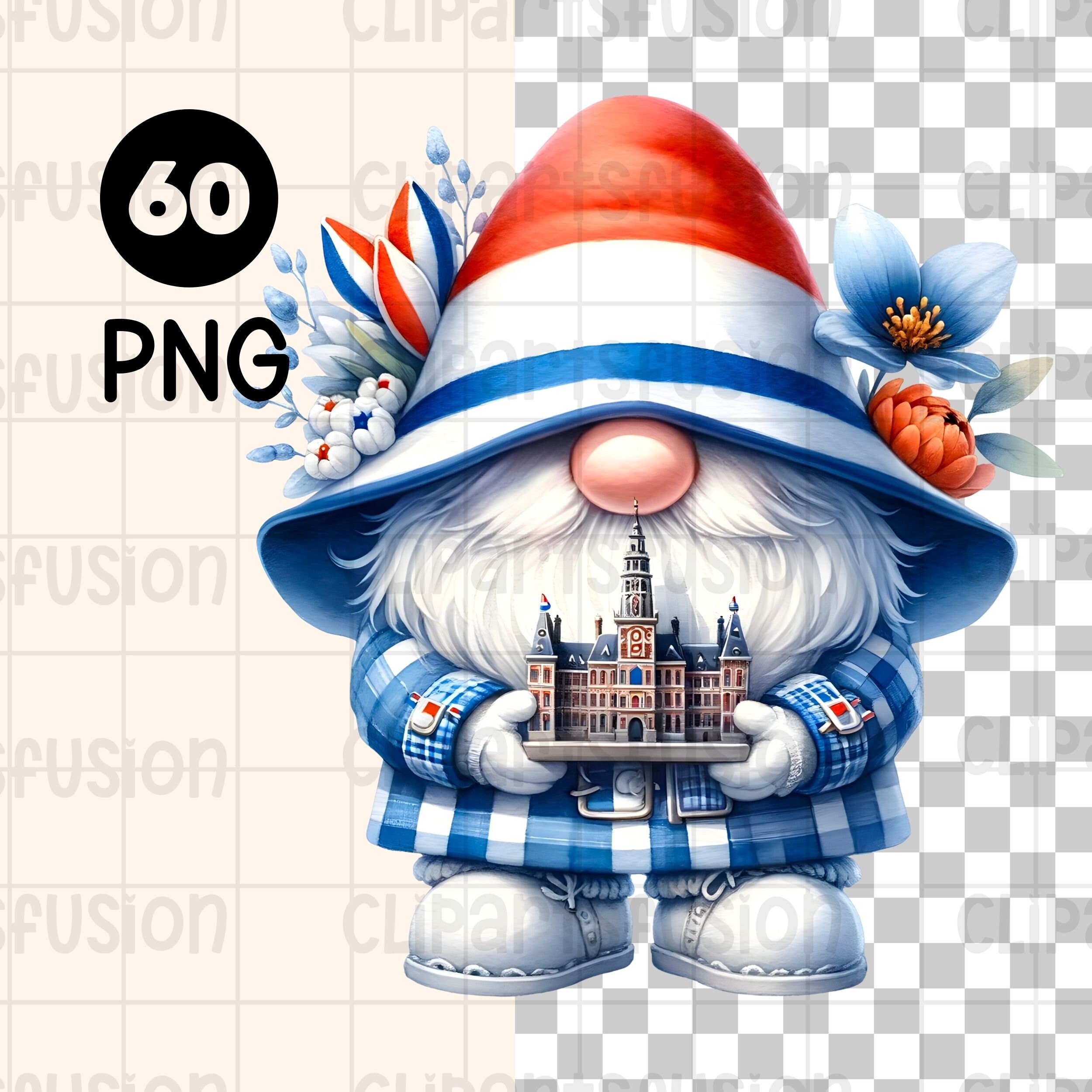 Dutch Gnome Clipart Bundle | 60 PNG Cute Nome Collection | Netherlands ...