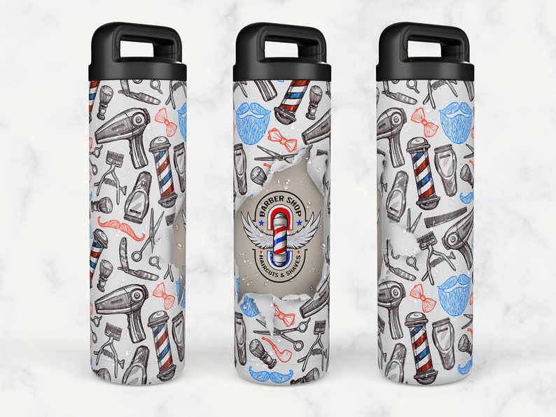 20oz Skinny Tumbler Barber Shop Sublimation Design Barber - Etsy