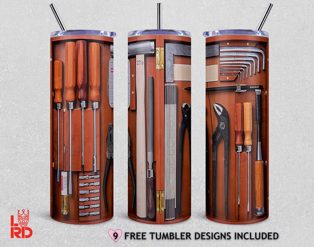 20 Oz Skinny Tumbler Sublimation Design, Tool Set, Mechanic Tumbler ...