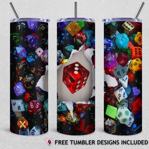 20oz Skinny Tumbler Dice Set Sublimation Design, Dice Tumbler Wrap ...
